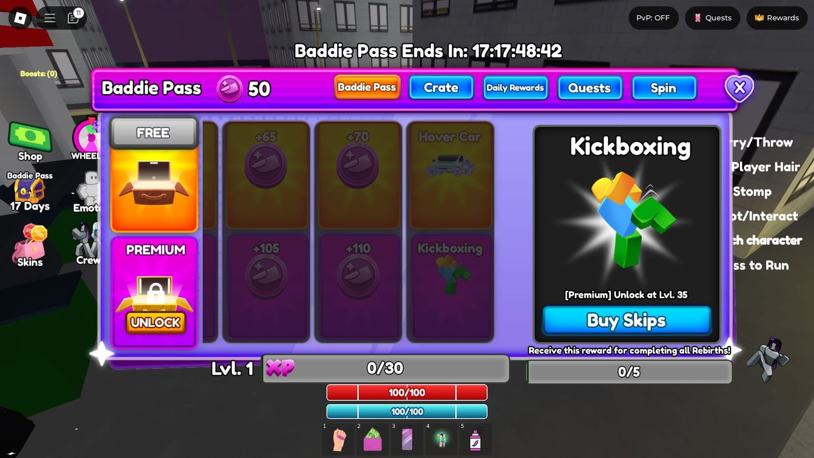 How to get Kickboxing in Baddies