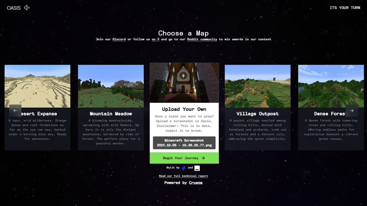 How to play your own scene in Minecraft Oasis AI