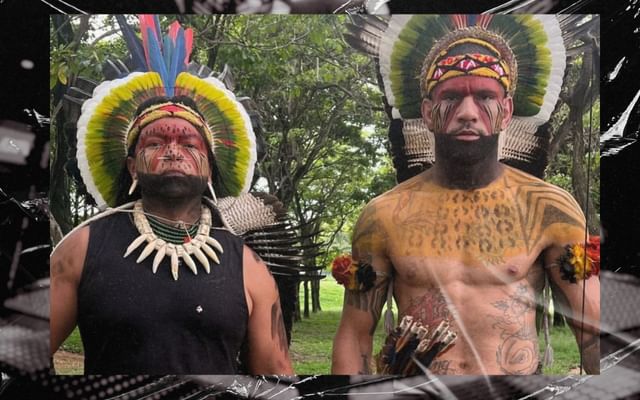 Photos and Videos: Alex Pereira gets honored by his Pataxo tribe in ...