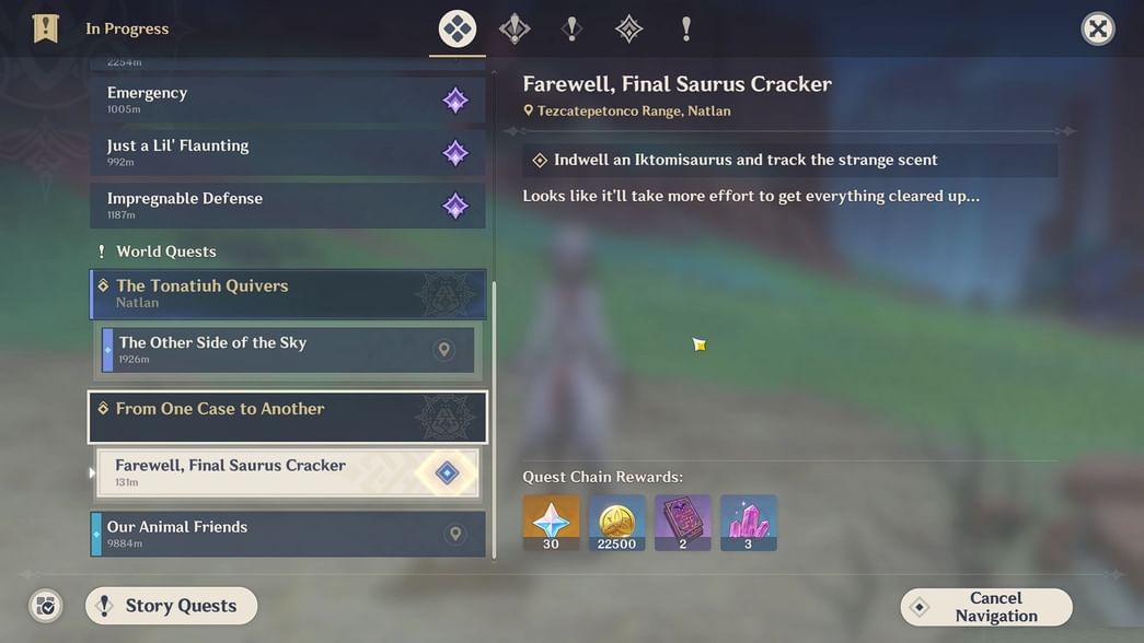 Genshin Impact: Farewell, Final Saurus Cracker quest guide