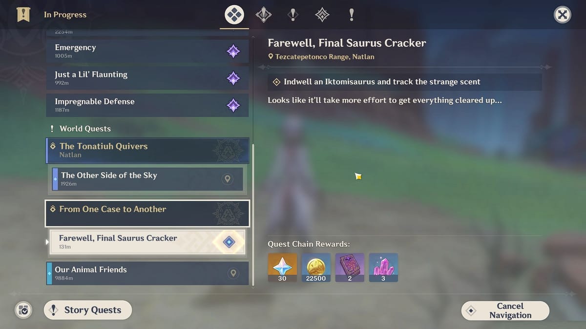 Genshin Impact: Farewell, Final Saurus Cracker quest guide