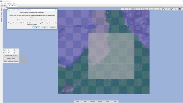 How to reset chunks in Minecraft