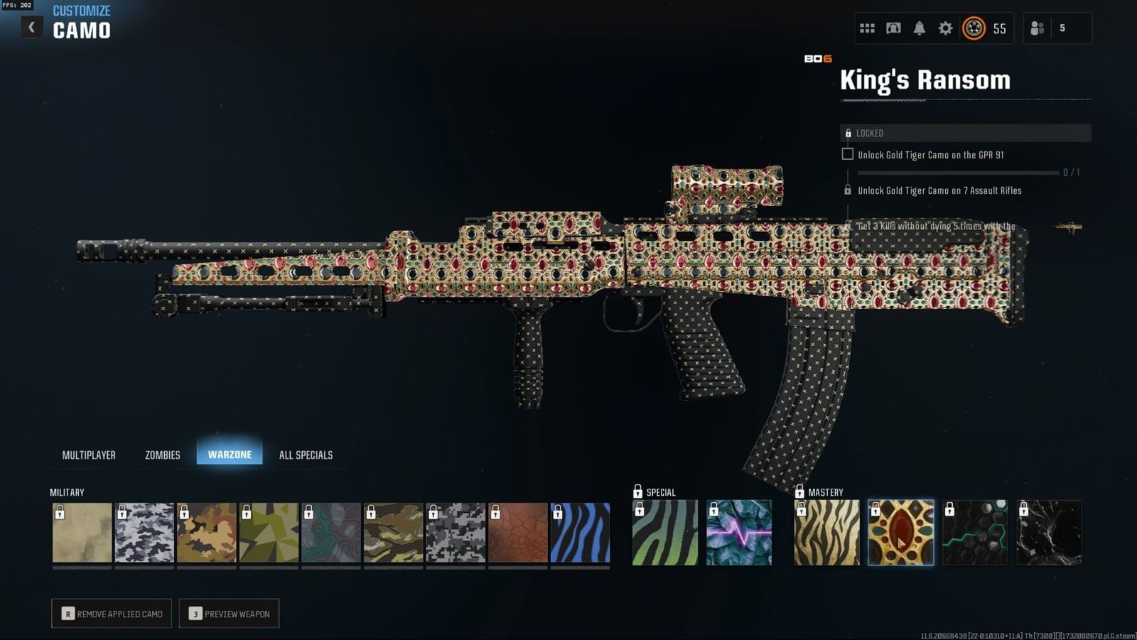 How to unlock King's Ransom Mastery Camo in Warzone