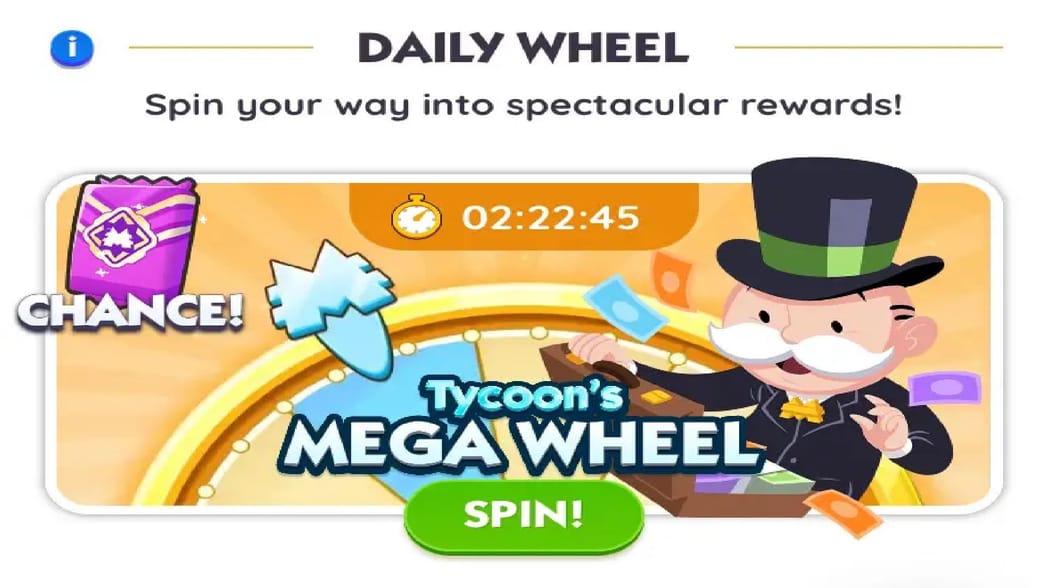 How to get rewards from the Tycoon Mega Wheel in Monopoly Go