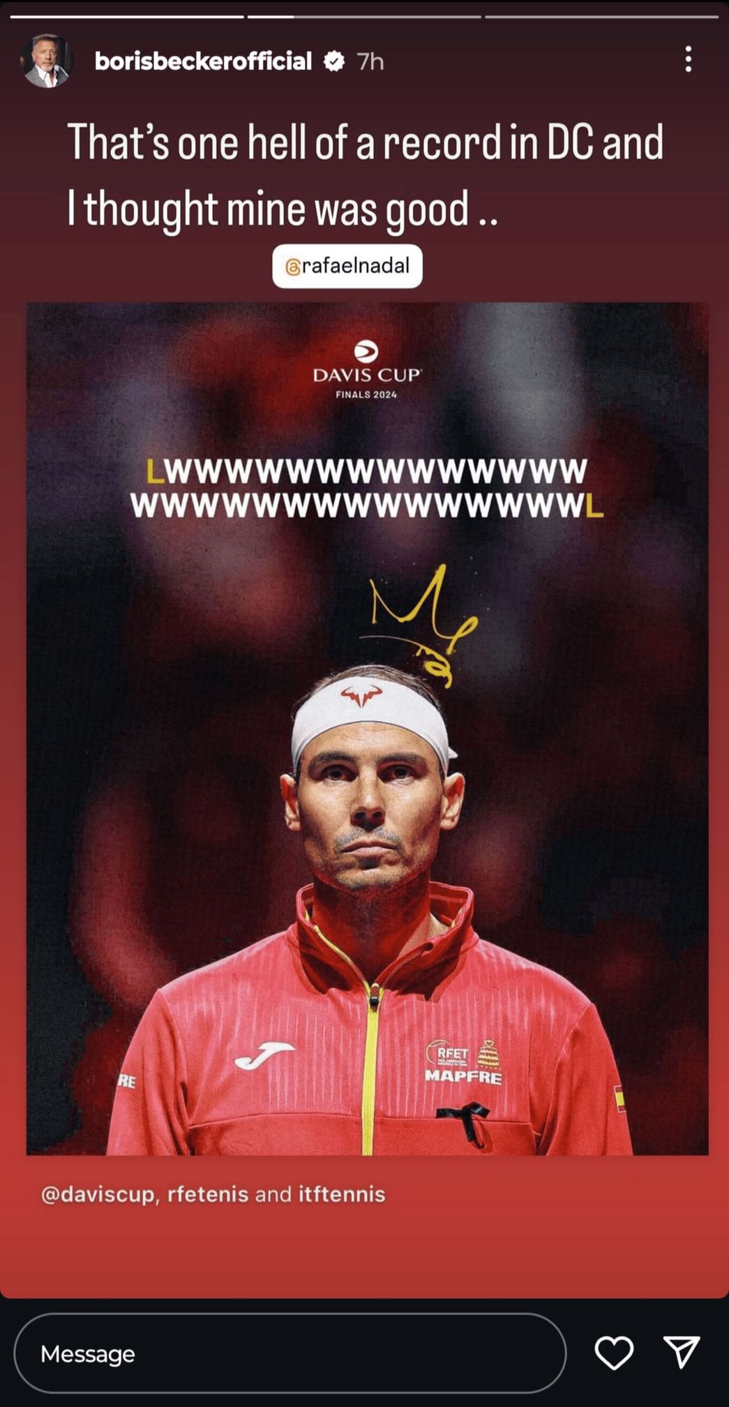 "I thought mine was good" - Boris Becker makes his feelings known about Rafael Nadal's Davis Cup ...