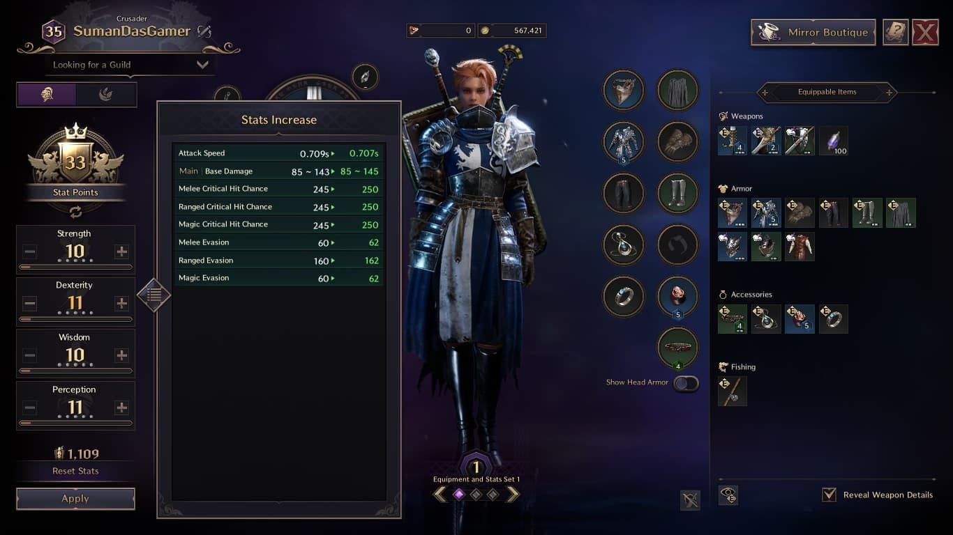 Throne and Liberty stats guide: What they mean and what to level up