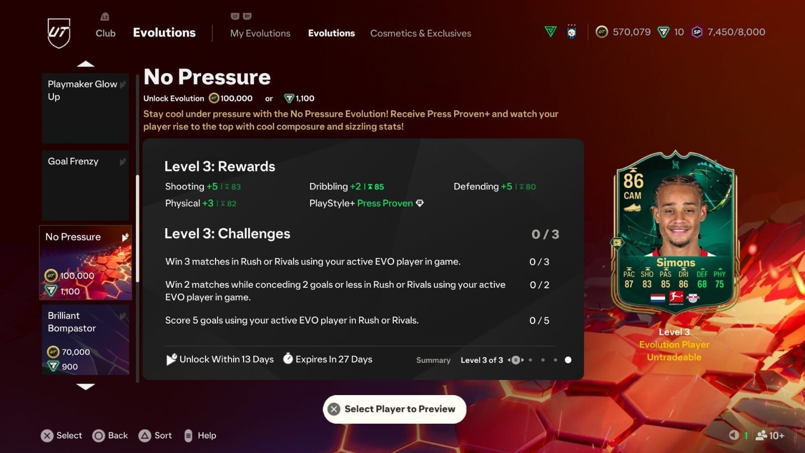 EA FC 25 No Pressure Evolution guide: Best players to use, all upgrades, requirements, and more