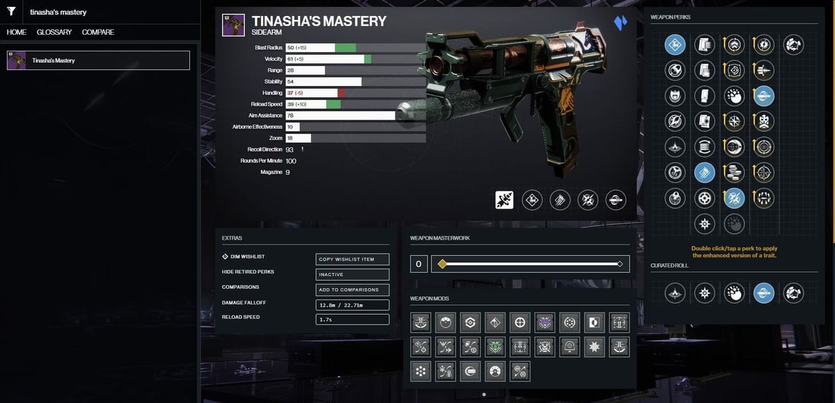 Tinasha's Mastery god roll guide for Destiny 2 PvE and PvP