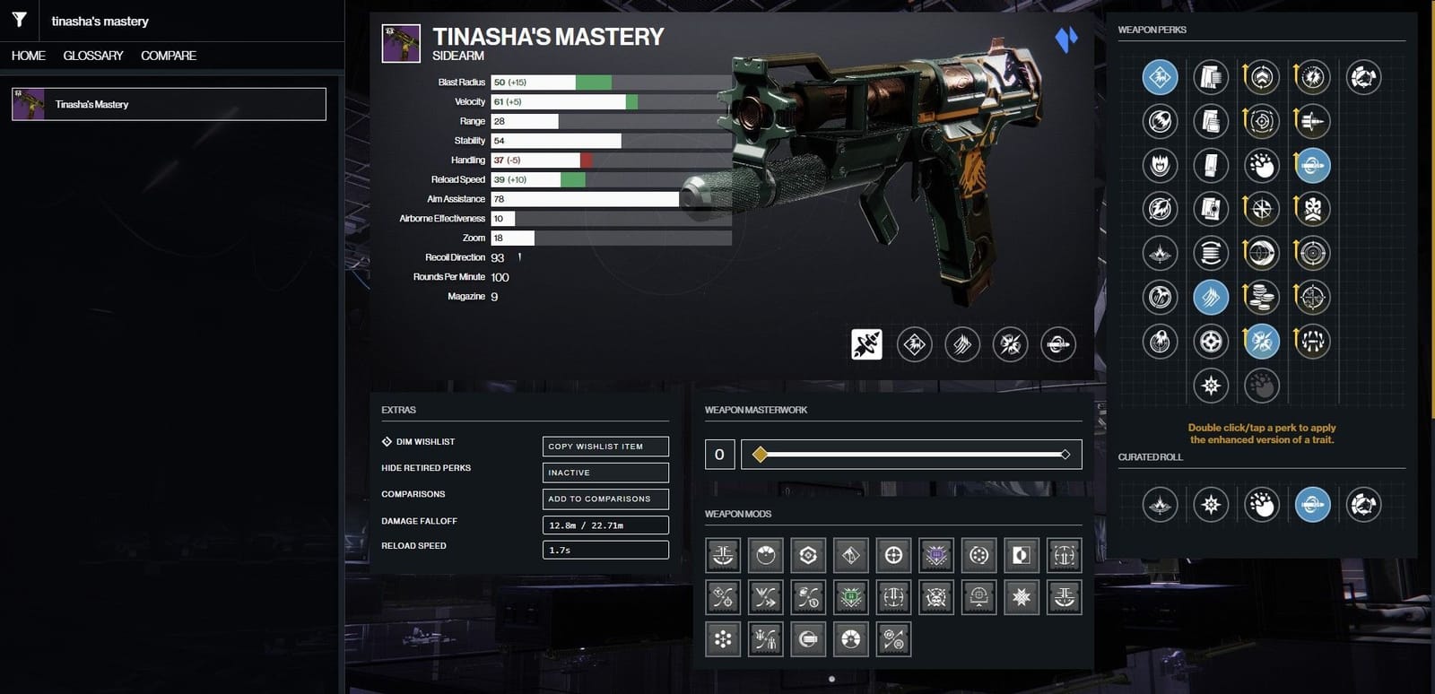 Tinasha's Mastery god roll guide for Destiny 2 PvE and PvP