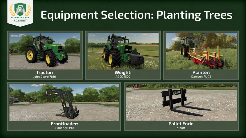 All tree types in Farming Simulator 25