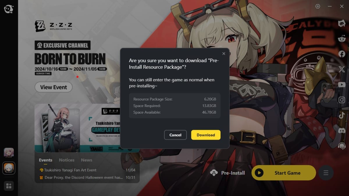 How to preload Zenless Zone Zero 1.3 patch
