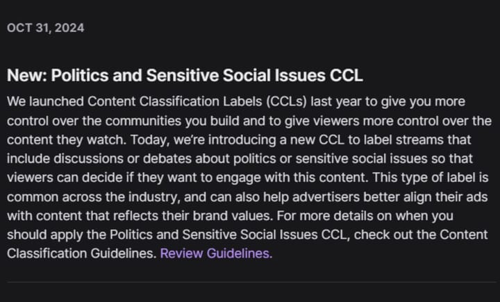 What is Twitch's new "Politics and Sensitive Social Issues" Content ...