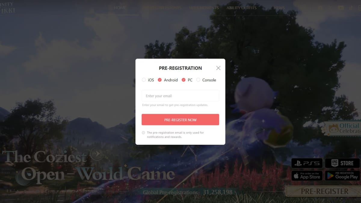 How to pre-register for Infinity Nikki: Milestone rewards, 4-star ...