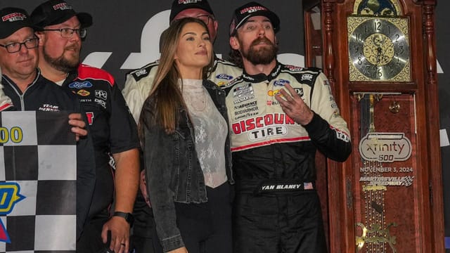 WATCH: Ryan Blaney’s fiance Gianna Tulio embraces the Penske driver in ...