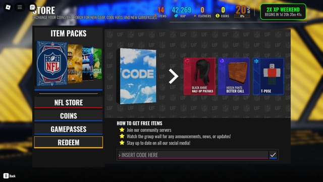 NFL Universe Football codes (October 2025)