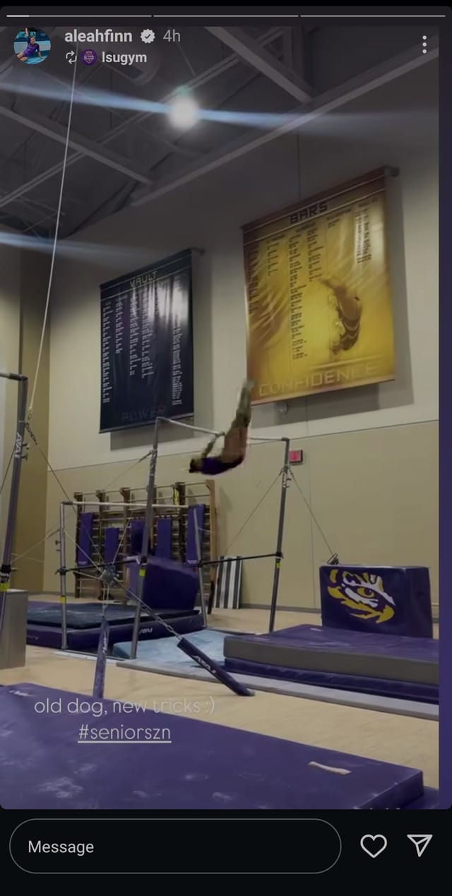 Aleah Finnegan shows off new skills on uneven bars as she gears up for ...