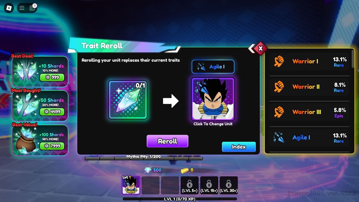 Anime Reborn Traits tier list