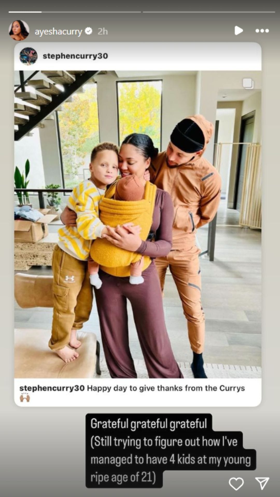 Gratitude overwhelms Steph Curry's wife Ayesha Curry in message to ...
