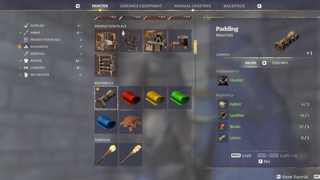 How to get Padding in Enshrouded