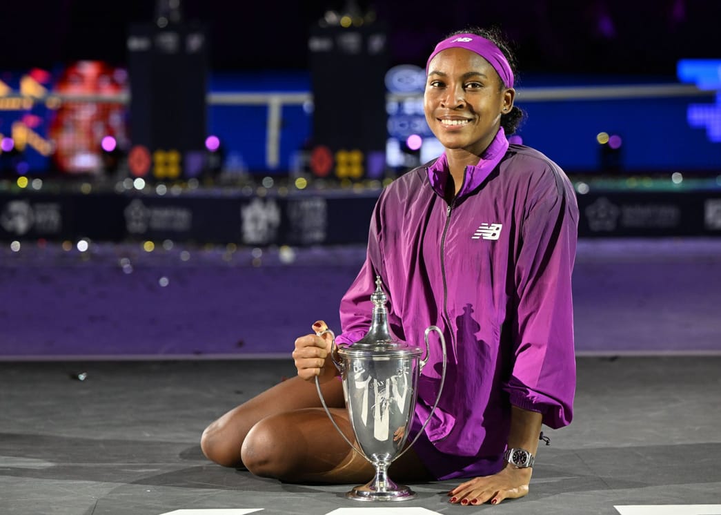 WATCH: Coco Gauff falls to the floor in celebration after comeback win over Zheng Qinwen to seal ...