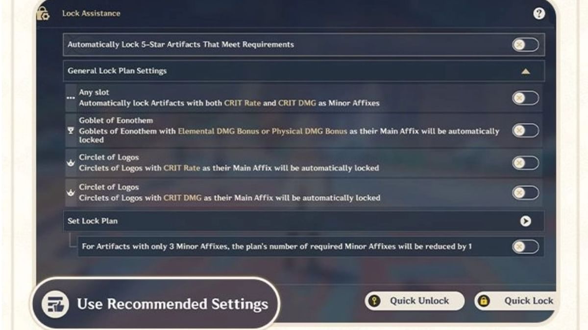 Genshin Impact reveals artifact optimization and related quality of life features