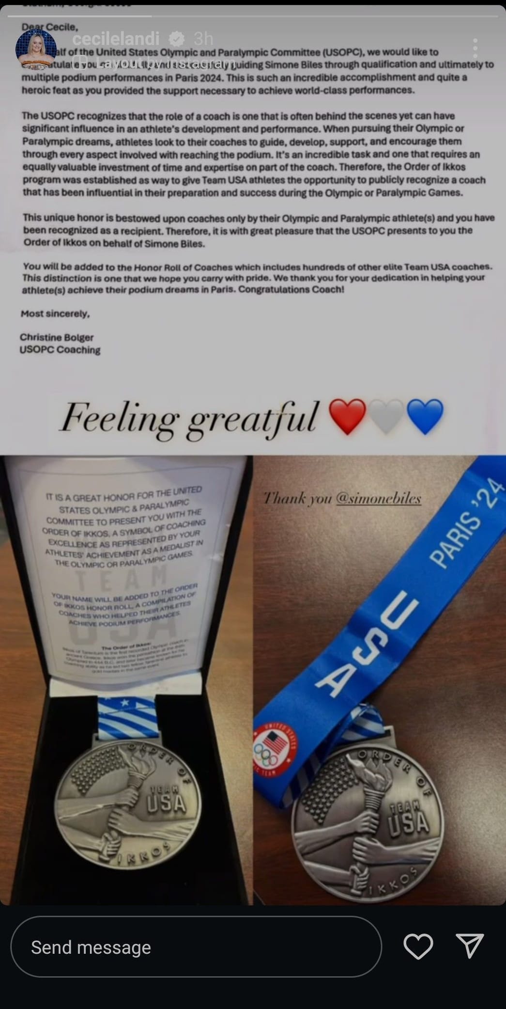 Simone Biles nominates coach Cecile Landi for prestigious award ...