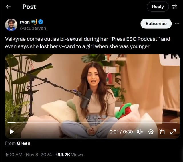 Is Valkyrae bisexual? YouTube streamer reveals her first sexual ...