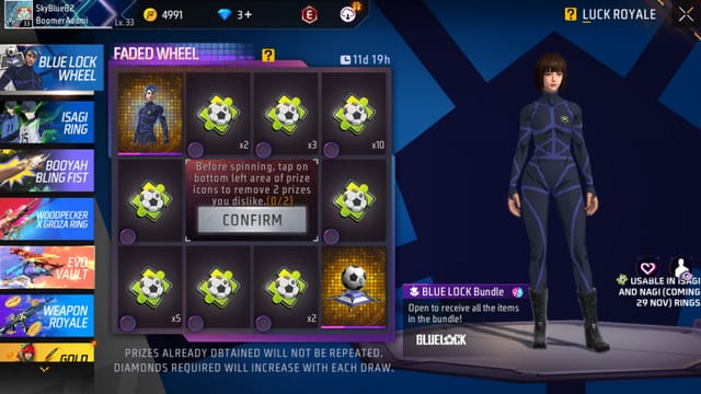 How to get Free Fire Blue Lock Bundle