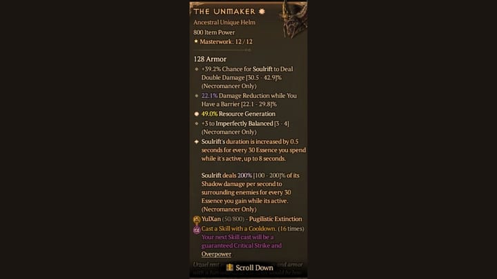 How to get The Unmaker in Diablo 4, and its unique effect