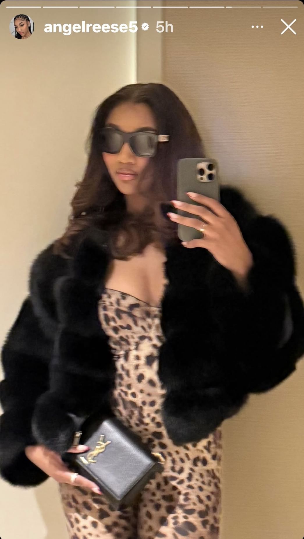 Angel Reese: PHOTO: Fashion queen Angel Reese rocks leopard print dress ...