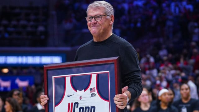 Paige Bueckers, Azzi Fudd and Caroline Ducharme give Geno Auriemma a ...