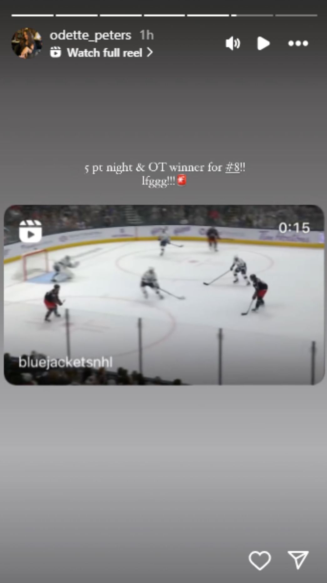 Zach Werenski’s fiance Odette Peters reacts to his OT winner and career ...