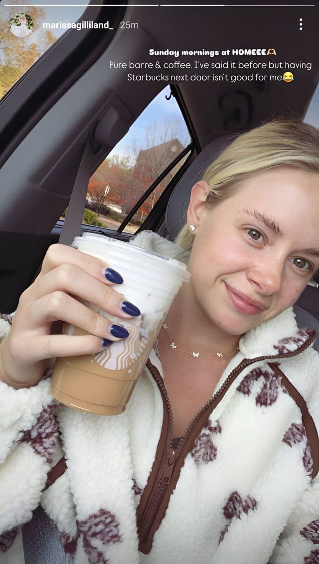 Todd Gilliland wife Marissa shares Sunday morning Starbucks confession ...