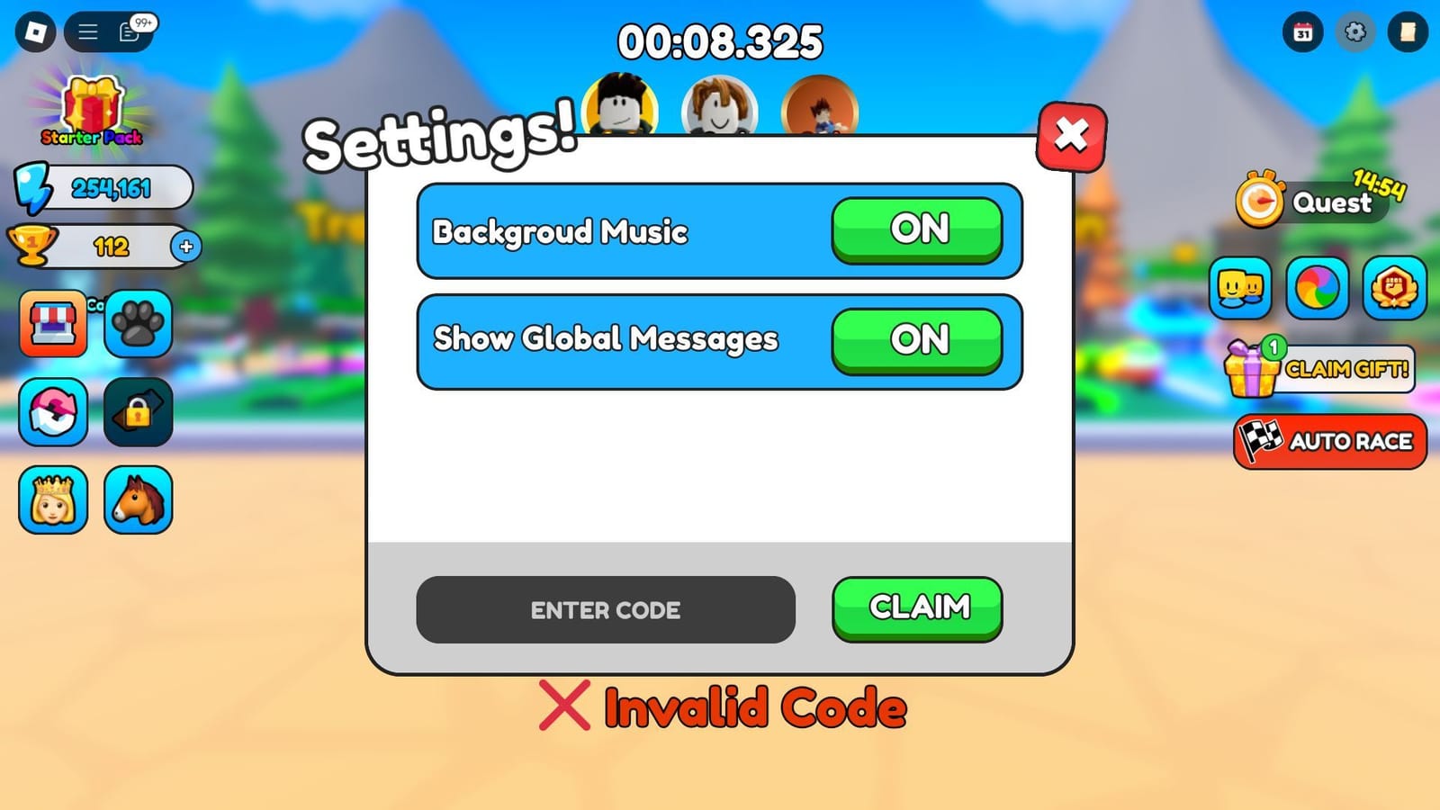 Horse Race codes (December 2025)