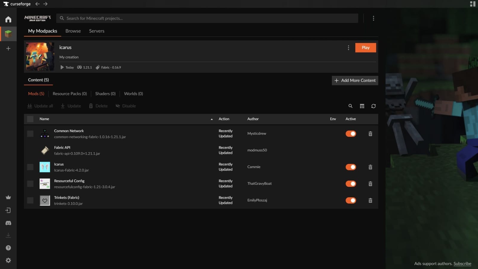 Minecraft Icarus mod: Features and installation guide
