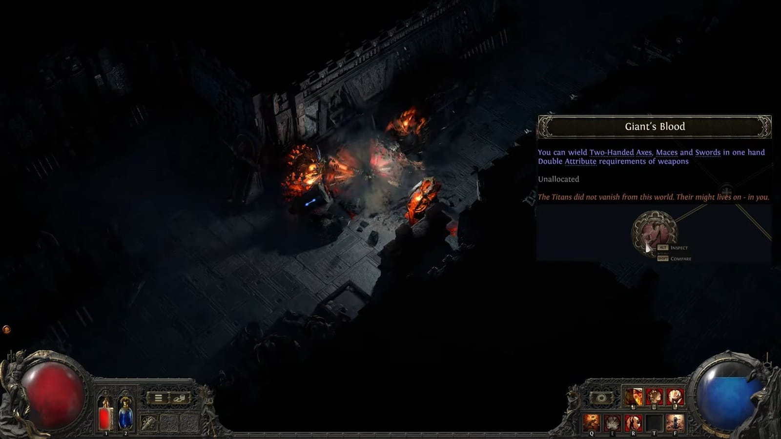 You can dual wield two-handed weapons in Path of Exile 2