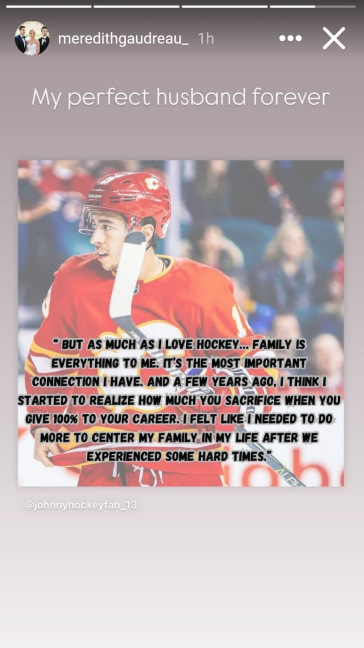 Johnny Gaudreau's wife Meredith reacts in four words to ex-Flames star ...