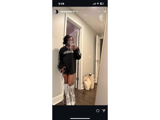 Simone Biles flaunts a new hairstyle and knee-high cowboy boots amid ...