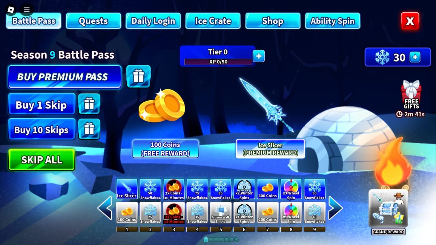 Blade Ball Winter Pass: All rewards and Premium price