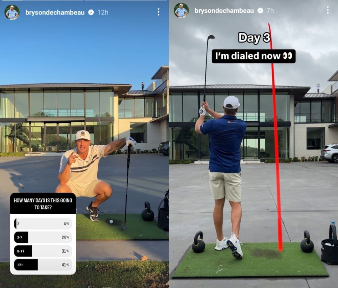 WATCH: Bryson DeChambeau fires wedge shots over his Dallas mansion for ...