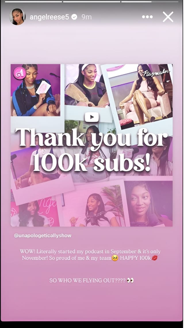 "So who we flying out?" - Angel Reese thrilled over 100k subscriber ...