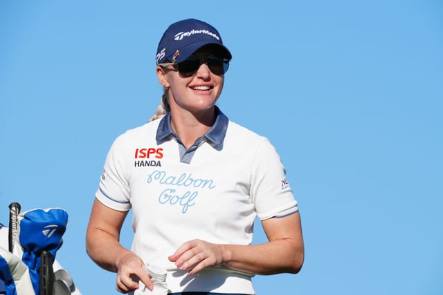 In Pictures: Charley Hull posts her white-blue outfit from the CME ...