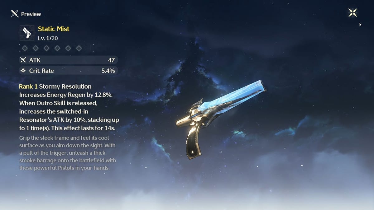 Best weapons for Carlotta in Wuthering Waves