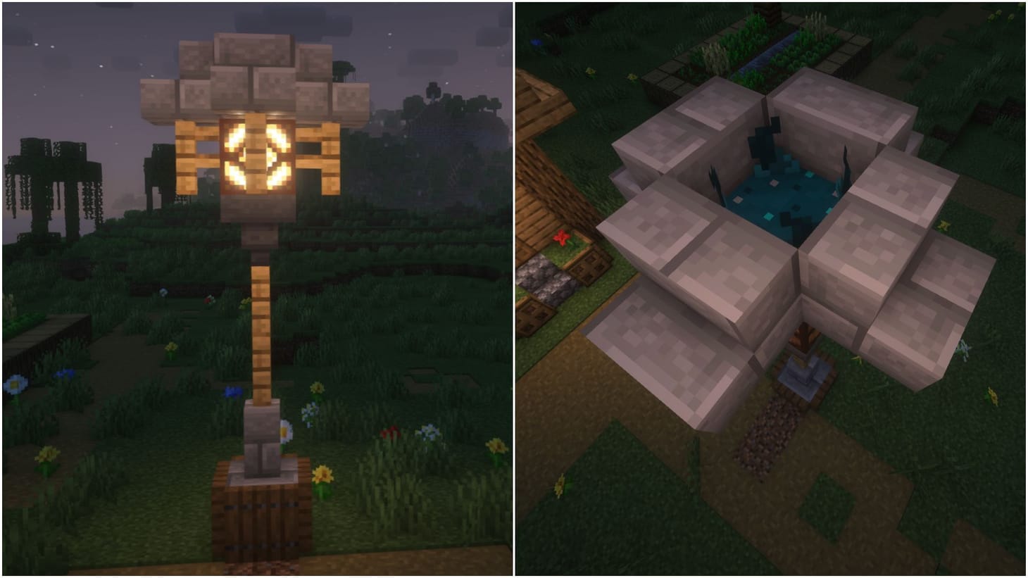 5 simple Minecraft lamp posts and lamp designs