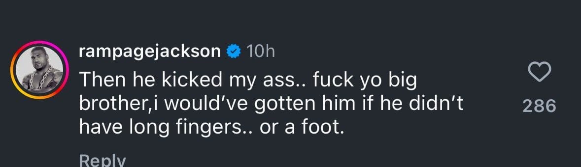 "F*ck yo big brother" - Quinton 'Rampage' Jackson jokingly reacts to ...