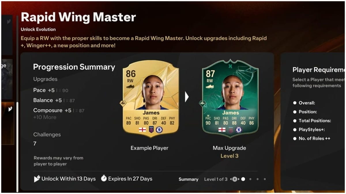 EA FC 25 Rapid Wing Master Evolution guide: Best players to use, all upgrades, requirements, and ...