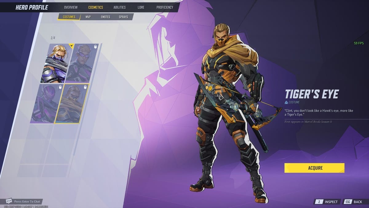 Hawkeye skin: All Marvel Rivals Hawkeye skins: Tier list and prices