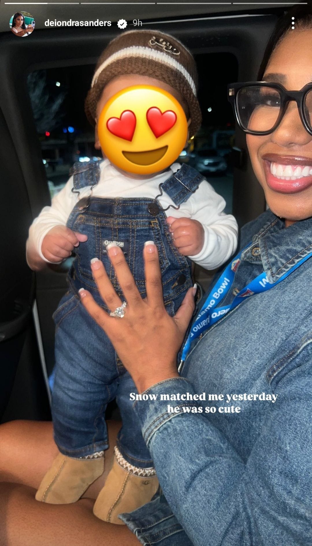 Coach Prime's daughter Deiondra Sanders twins with son Snow as she ...