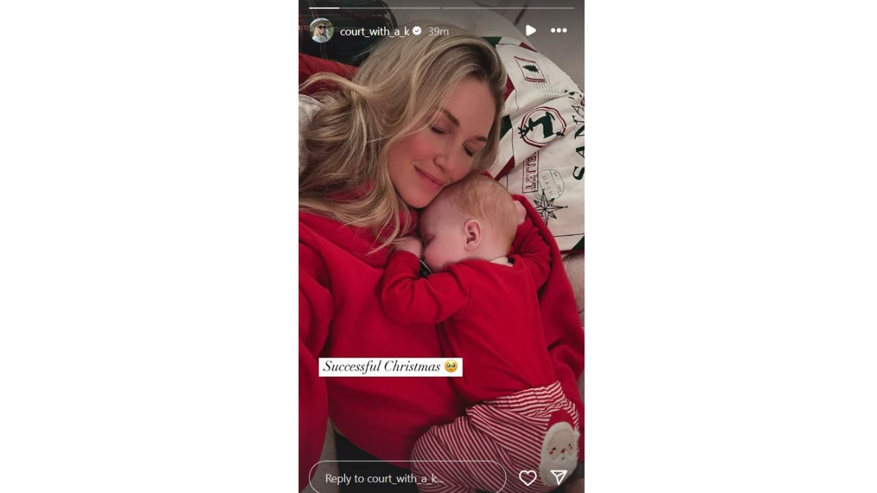 Justin Turner's wife Kourtney drops 2-word reaction to first Christmas ...