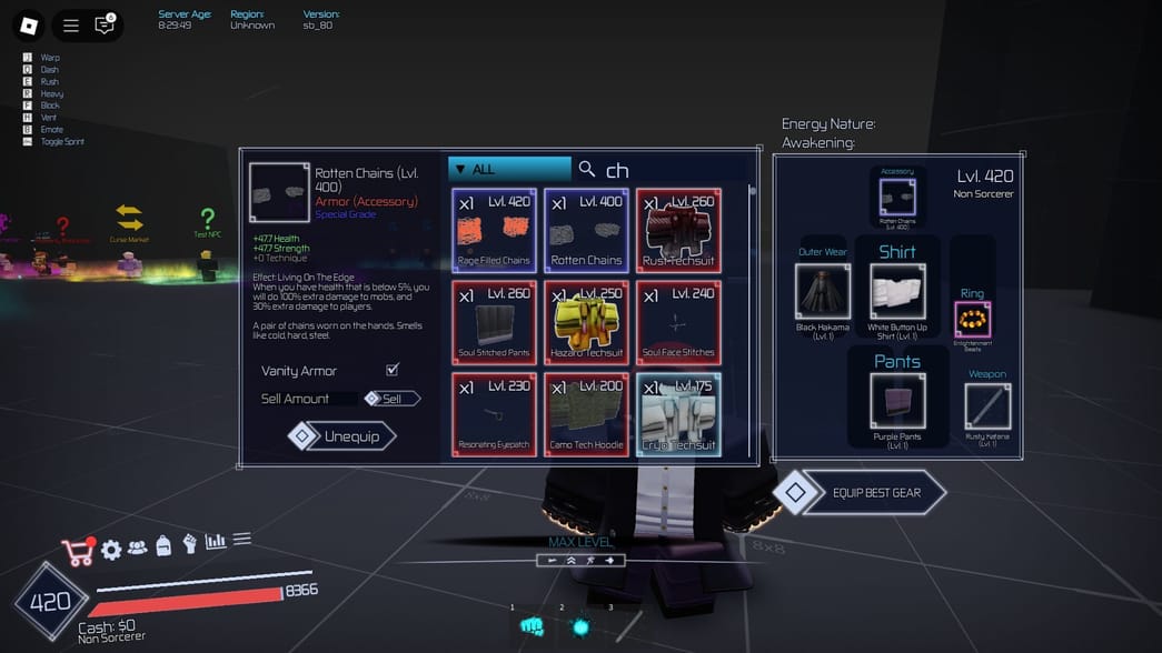 How to get Rotten Chains in Jujutsu Infinite